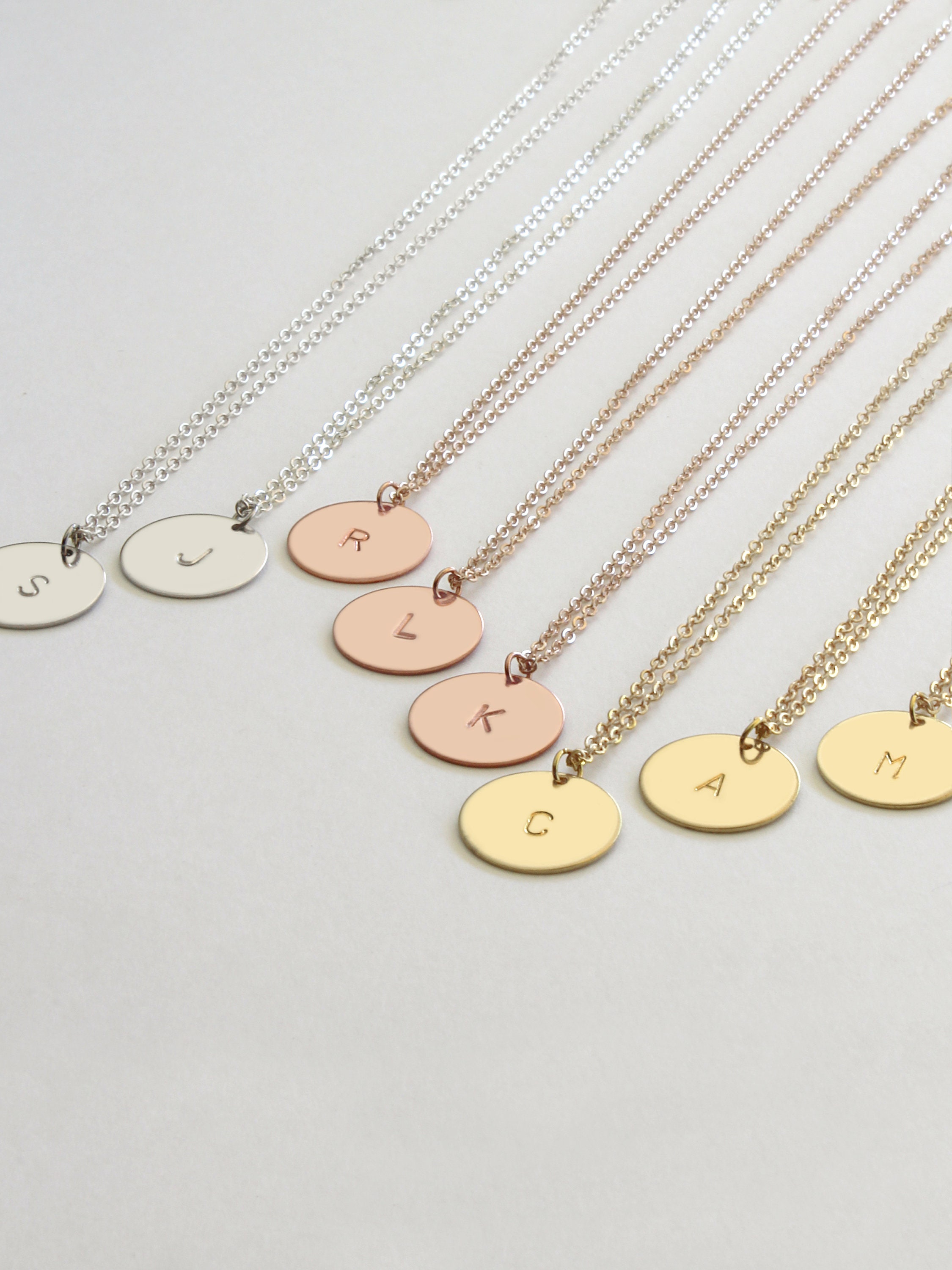14k Gold Filled Multi Strand Disk Necklace, Multi Layered Disk Pendant ...