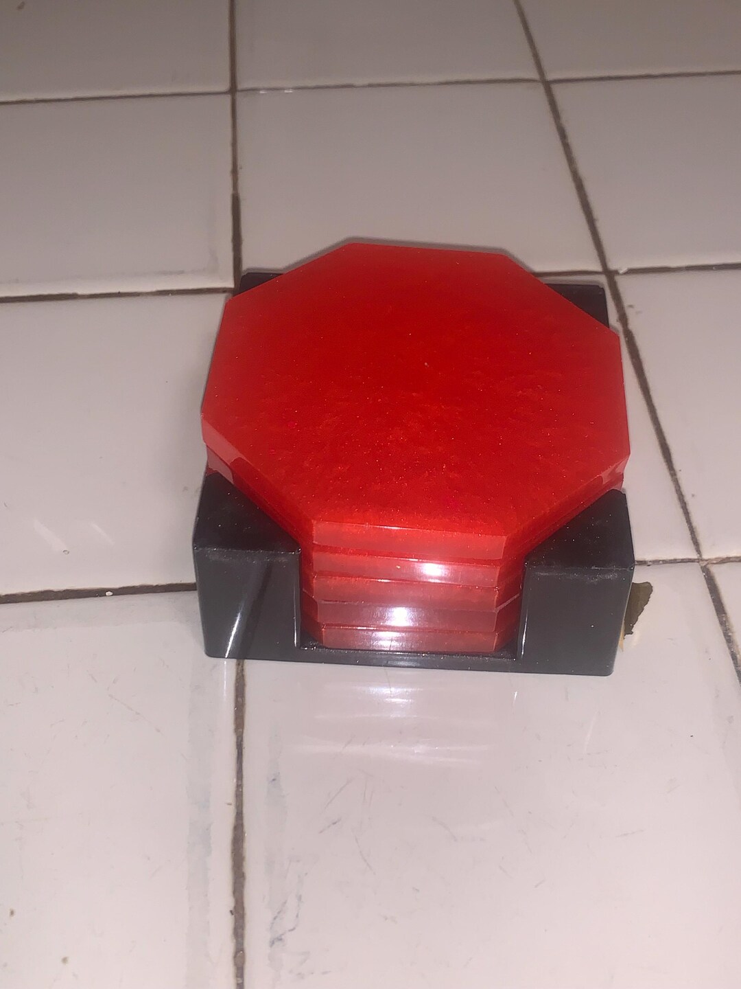 Black/red Octagon Coasters - Etsy