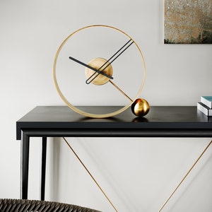 Luxury Silent Metal Desk Clock – Endless, Sculptural Ring, Modern Home ...