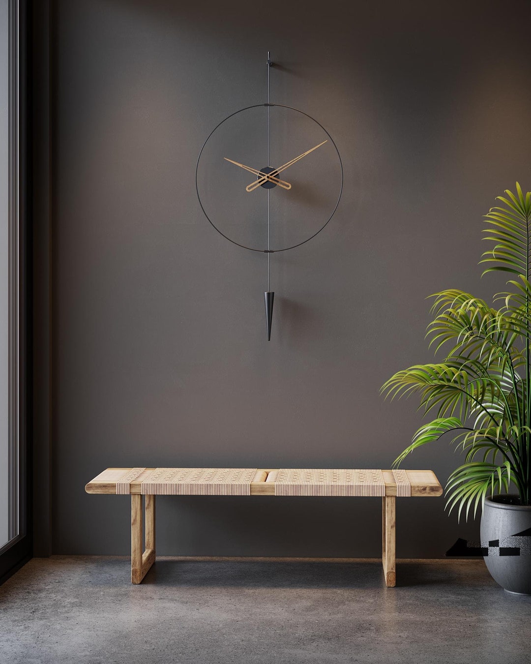Large Modern Pendulum Wall Clock: Minimalist Steel Design - Etsy