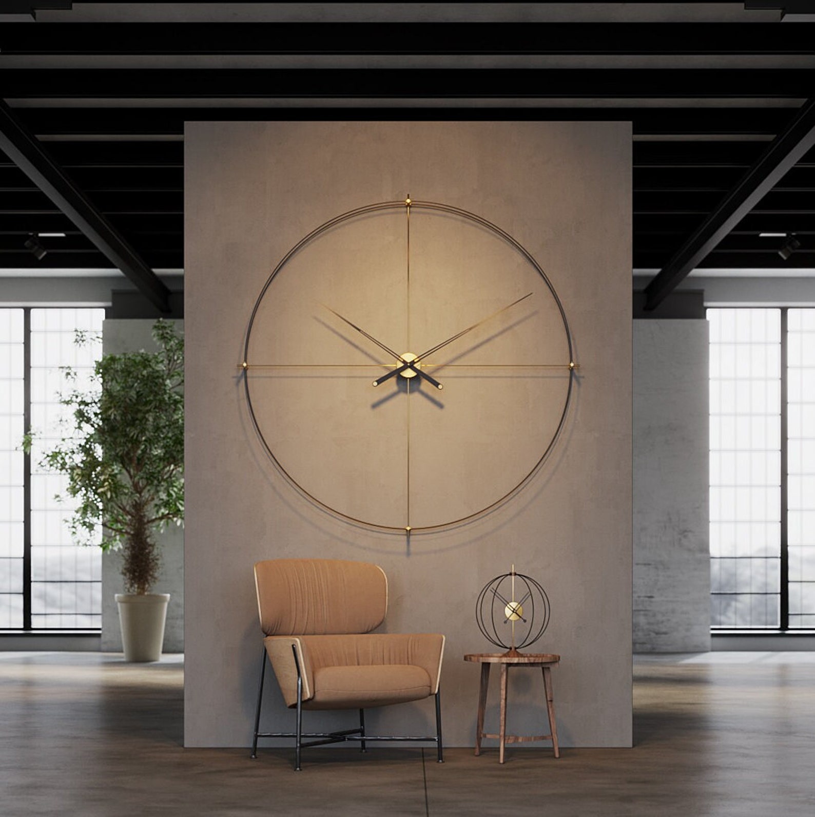 Large Wall Clock Modern, Unique Wall Clocks, Big Ben Wall Clock, Oversized Clock, Minimalist ...