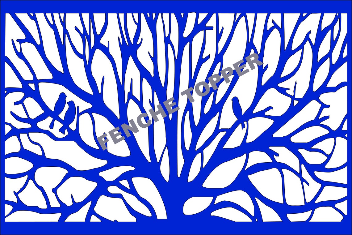 SVG DWG Dxf Cut File Fence Topper Gate Panel Birds in Bush Us - Etsy ...