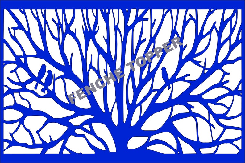 SVG DWG Dxf Cut File Fence Topper Gate Panel Birds in Bush Us - Etsy ...