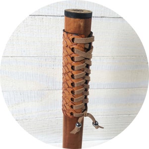 Leather Walking Stick GRIP or Cane Reptile Embossed Boa US Veteran Made ...