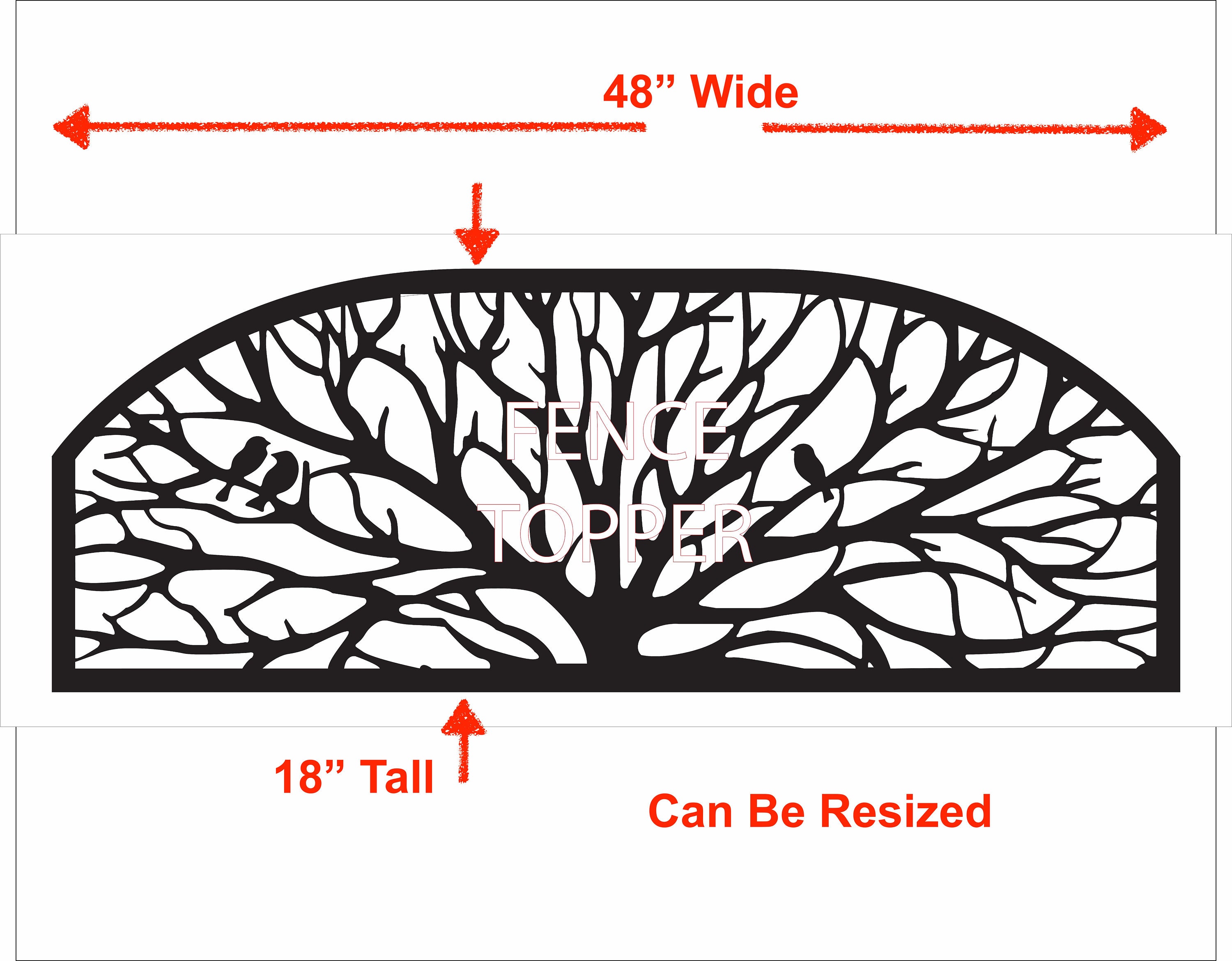 SVG DWG Dxf Cut File Fence Topper Panel Birds in Bush Us - Etsy Canada