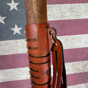 Custom Leather Walking Stick GRIP With Wrist Strap US Veteran Made USA ...