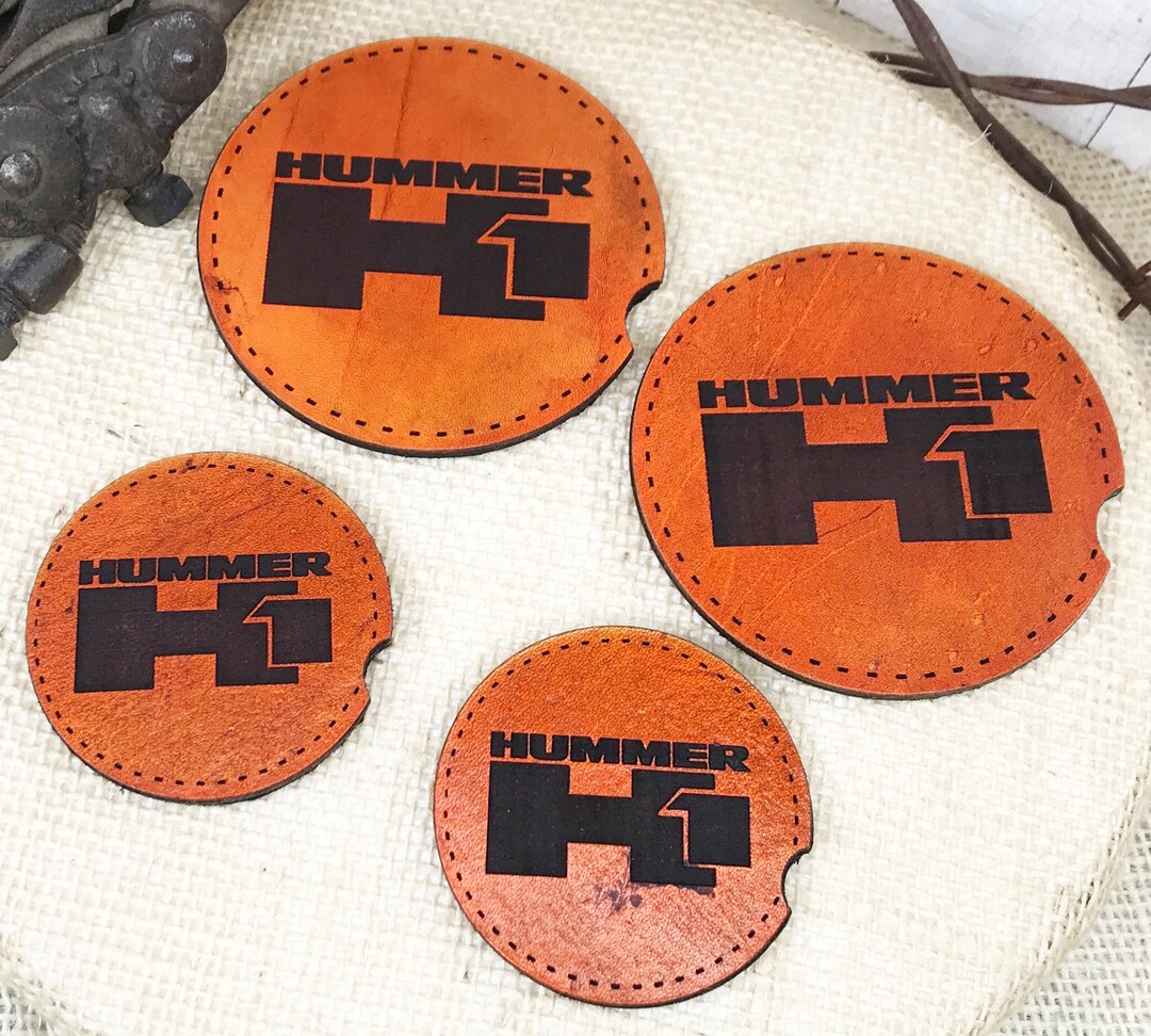 Leather Engraved Hummer Theme Cup Holder Insert Coasters US Veteran ...