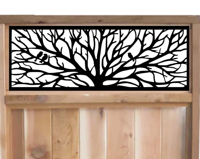 SVG DWG Dxf Cut File Fence Topper Gate Panel Birds in Bush Us Veteran ...