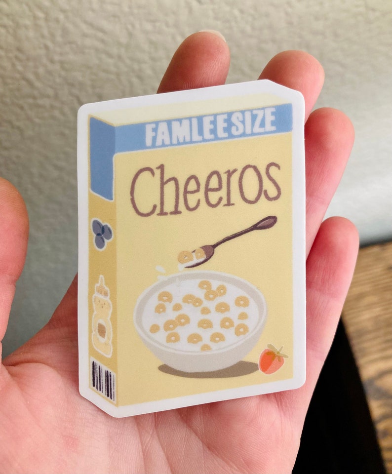 Cheeros Sticker - 3”x3” Cereal Box Quirky Cheerios Funny Whimsical ...