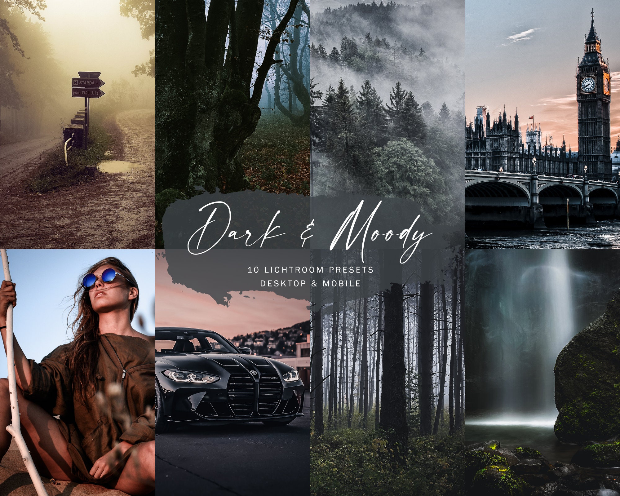 10 DARK & MOODY Lightroom Presets for Mobile and Desktop, Dark Presets ...