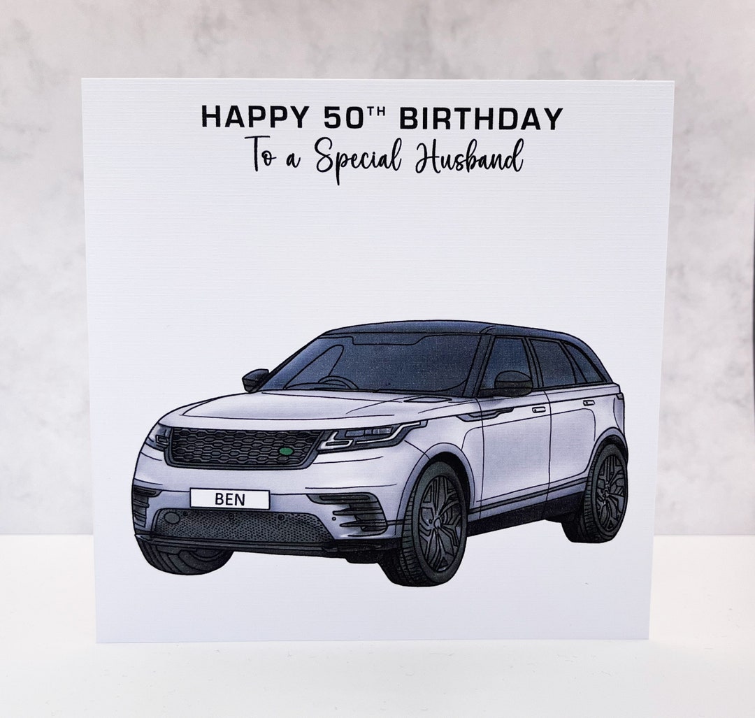 Personalised Mens Birthday Card, Range Rover Birthday Card, Any Age and ...