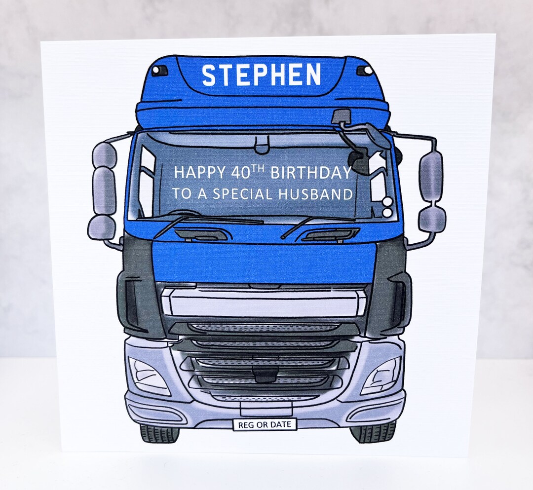 Personalised HGV Birthday Card, Truck Birthday Card, Trucker, Lorry ...