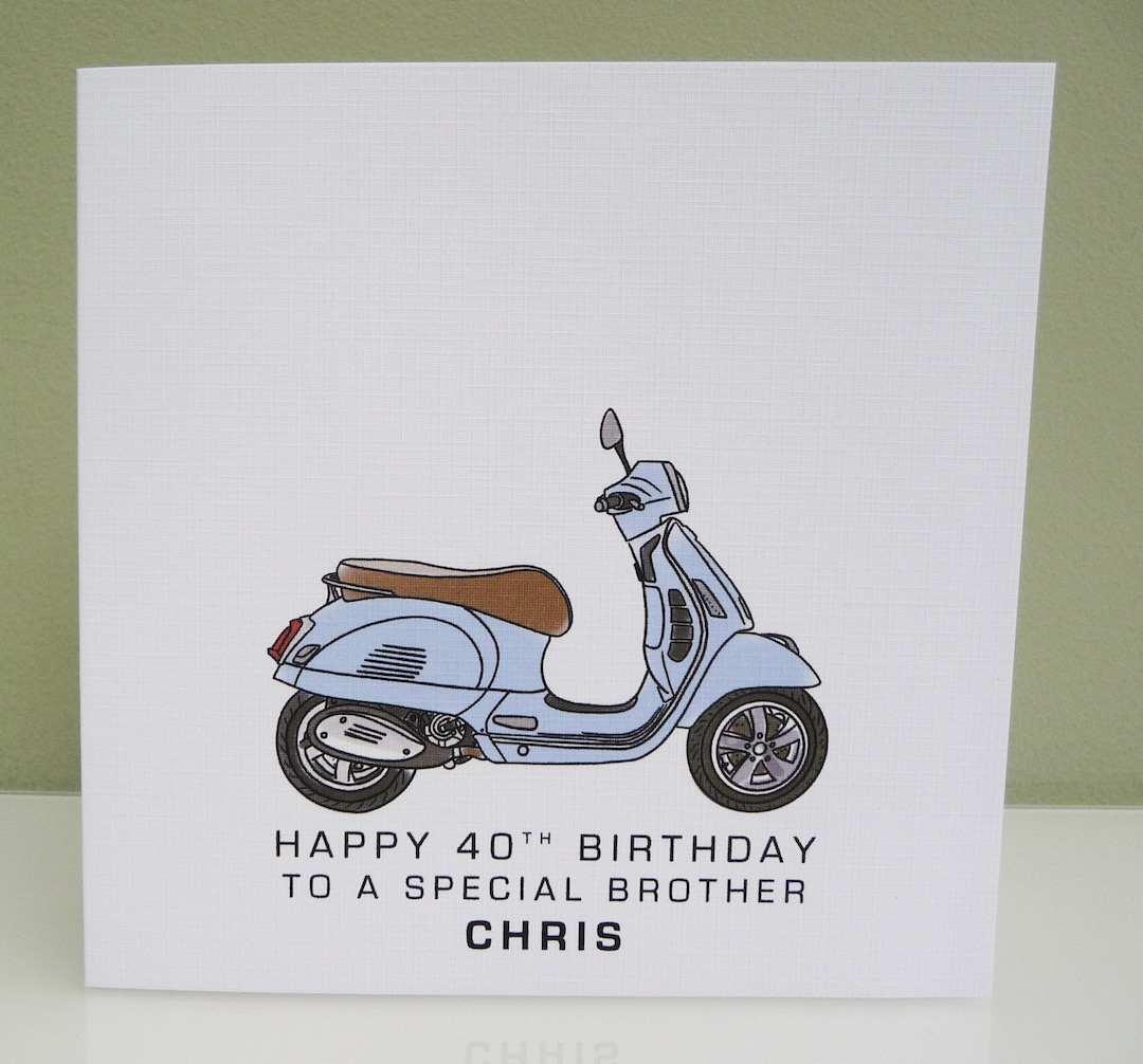 Personalised Vespa Birthday Card Scooter Birthday Card - Etsy