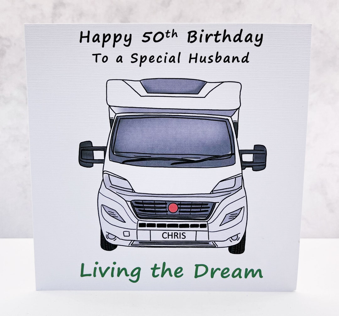 Personalised Motorhome Birthday Card 40th 50th 60th 70th Any Age