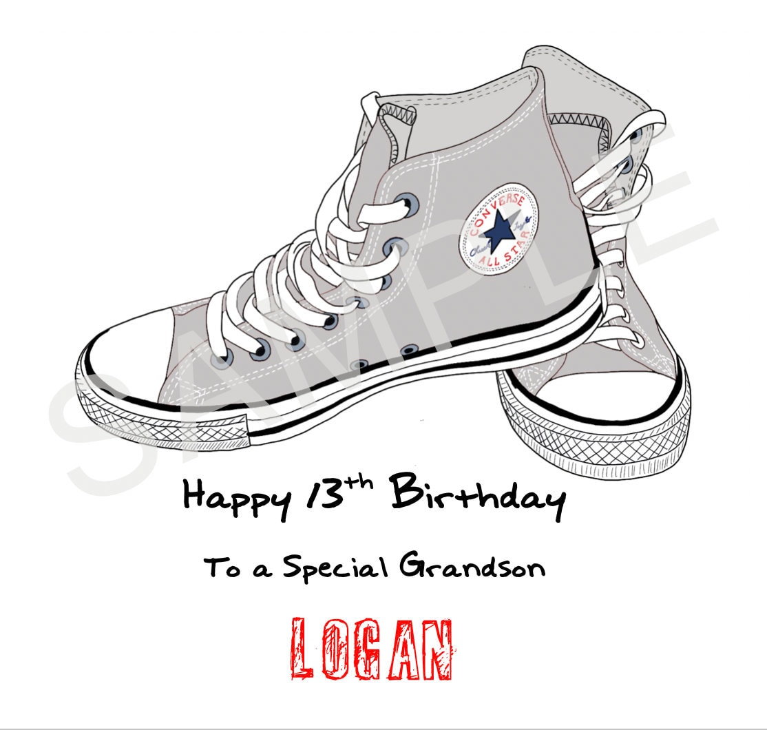 Personalised Converse Birthday Card Converse Birthday Card | Etsy