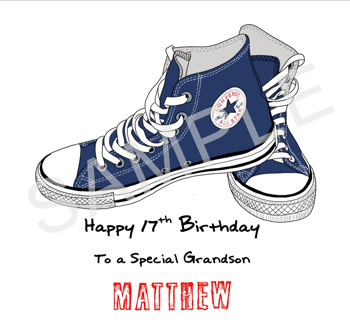 Personalised Converse Birthday Card Converse Birthday Card | Etsy