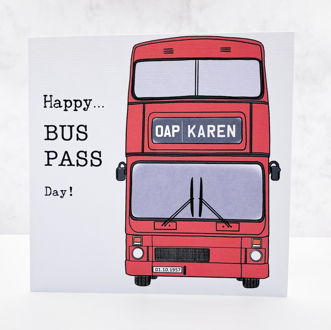 Personalised Birthday Card Bus Pass Birthday Card OAP - Etsy