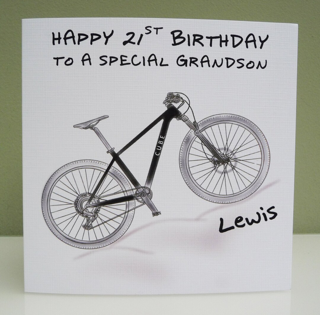 Personalised Bike Birthday Card Mountain Bike, Cycling Birthday Card - Etsy