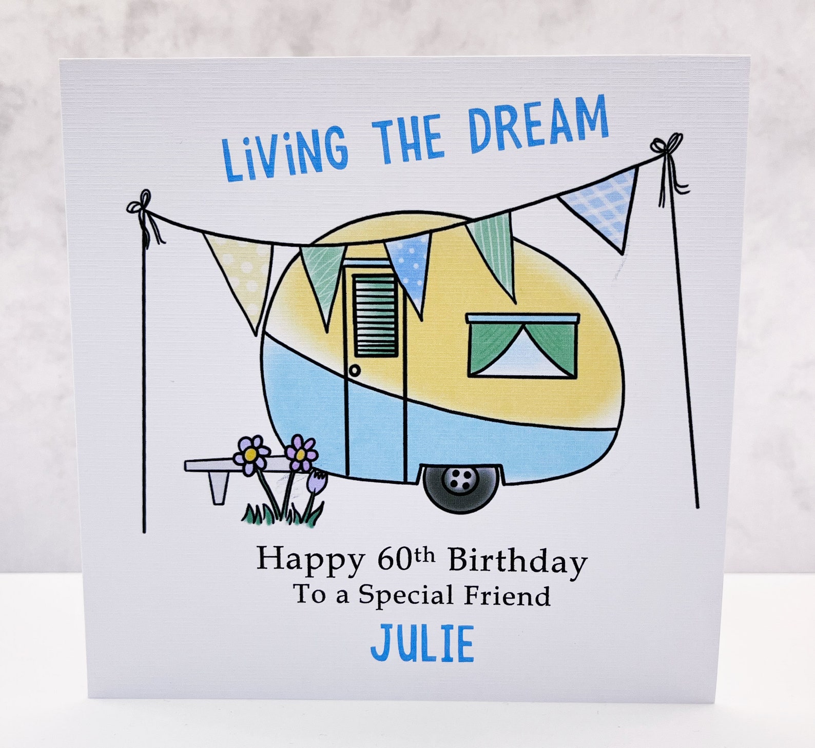 Personalised Caravan Birthday Card, 30th 40th 50th 60th 70th Any Age ...