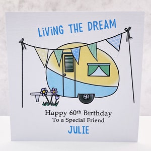 Personalised Caravan Birthday Card, 30th 40th 50th 60th 70th Any Age ...