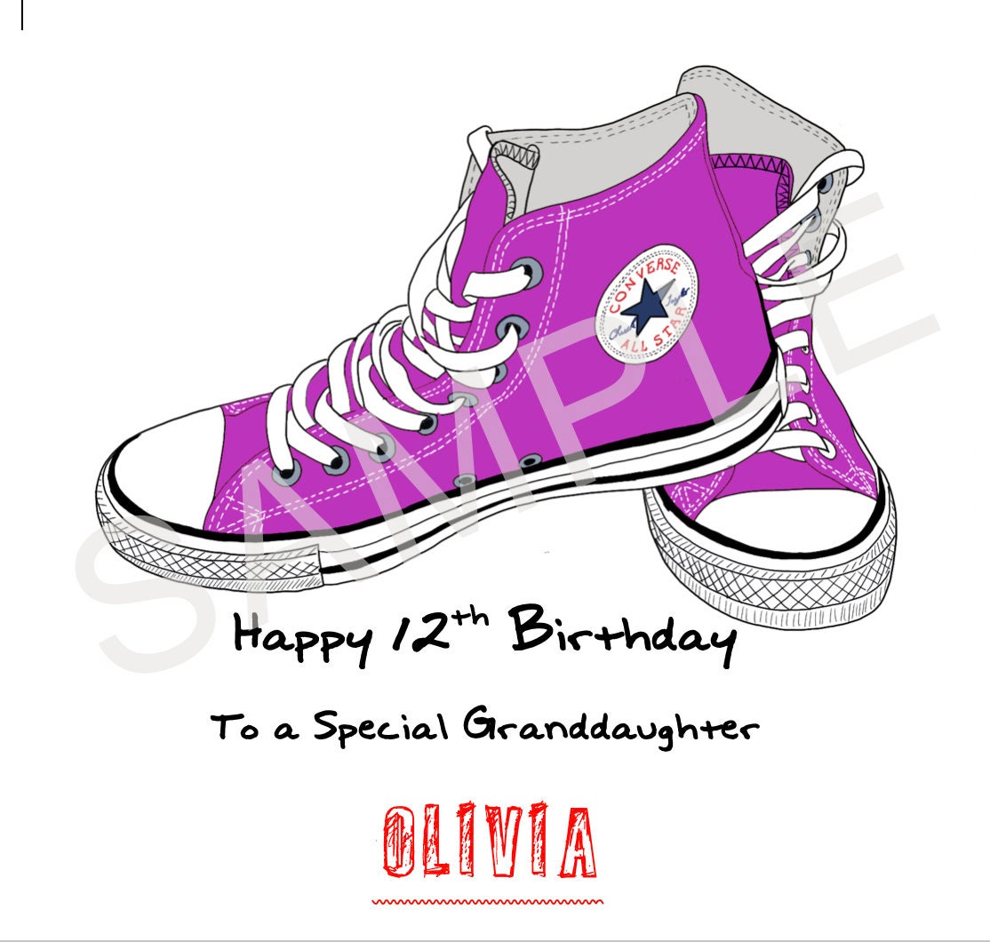 Personalised Converse Birthday Card Converse Birthday Card | Etsy