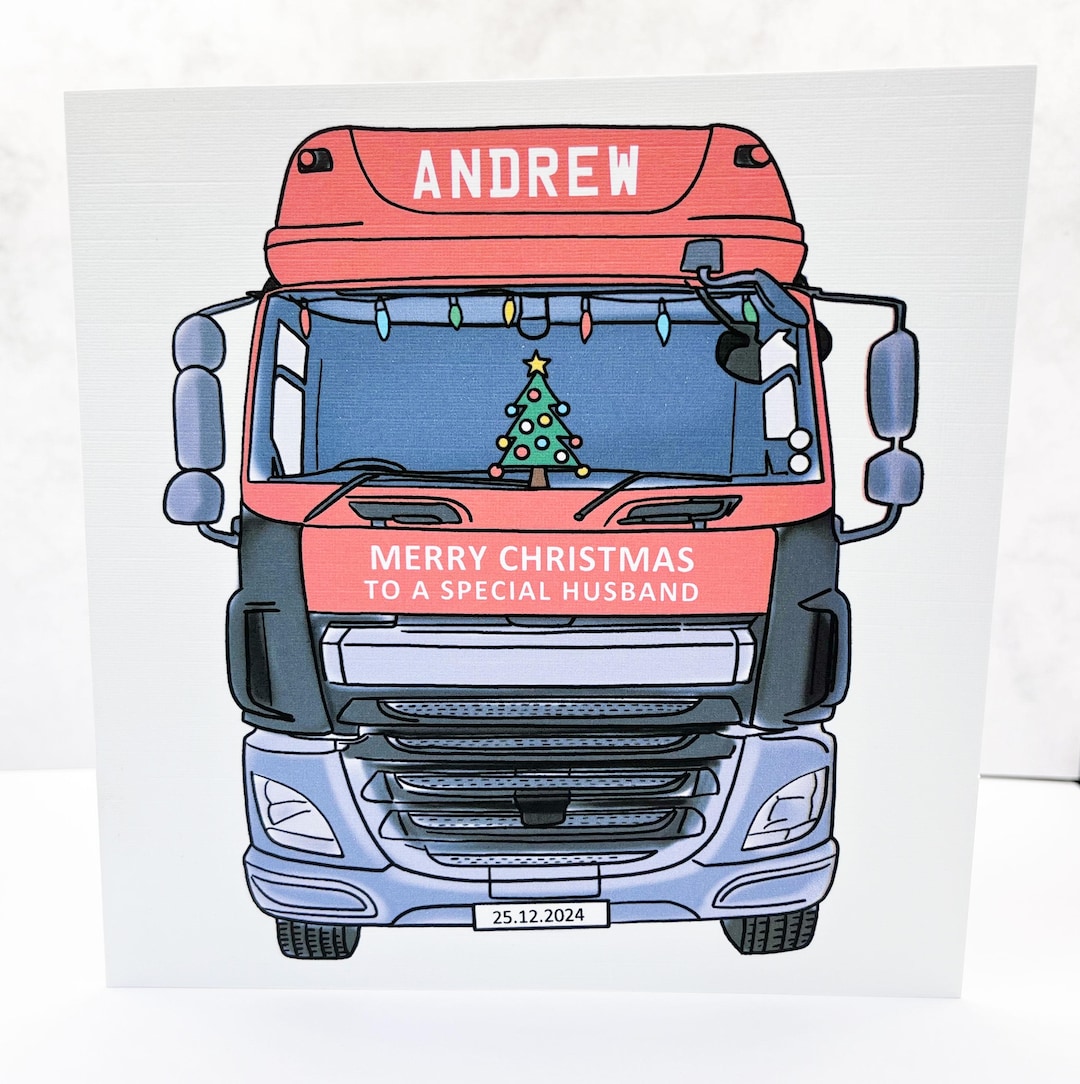 Personalised HGV Christmas Card, Truck Christmas Card, Lorry Driver ...