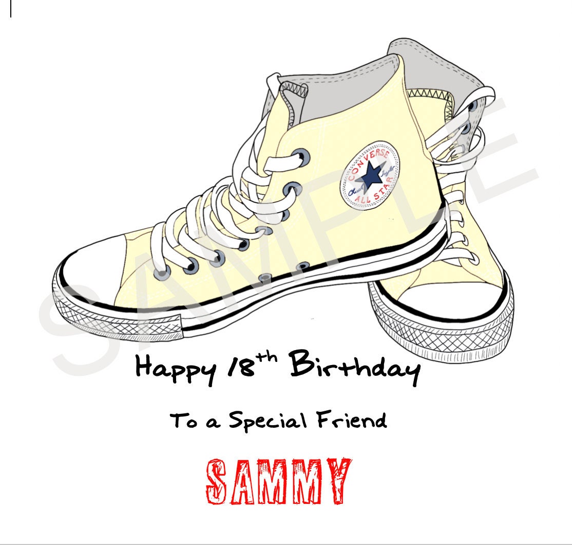 Personalised Converse Birthday Card Converse Birthday Card | Etsy