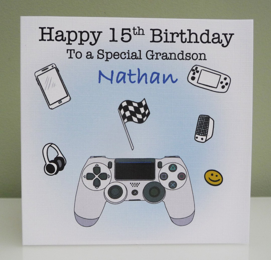 Personalised Playstation Birthday Card - PS Boys Birthday Card - Boys ...