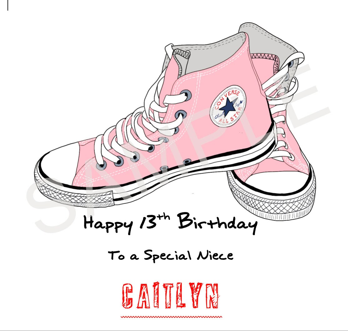 Personalised Converse Birthday Card Converse Birthday Card | Etsy