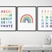 Set of 3 Prints, ABC Printable, Numbers 1-20, Rainbow Print, Alphabet ...