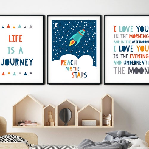 Set of 3 Playroom Printable Art Kids Room Decor Let's - Etsy