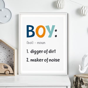 Boy Definition Print, Boys Room Decor, Boy Nursery Decor, Definition ...