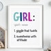 Girl Definition Print, Girls Room Decor, Girls Nursery Decor ...