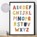 Color Alphabet Print, Alphabet Poster, ABC Wall Art and Chart, Kids ...