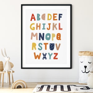Color Alphabet Print Alphabet Poster ABC Wall Art and Chart - Etsy