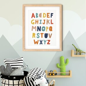 Color Alphabet Print Alphabet Poster ABC Wall Art and Chart - Etsy