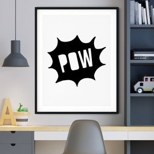 POW Printable, Super Hero Print, Superhero Wall Art, Boys Room Decor - Etsy