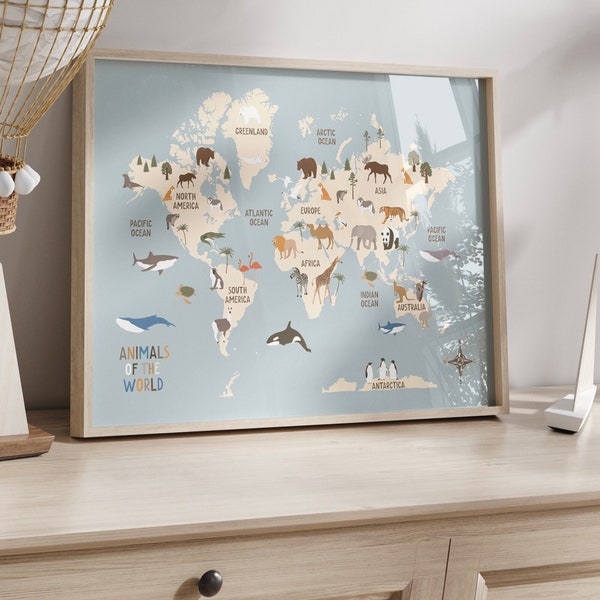 Printable World Map[ - Etsy