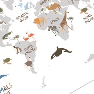 Animals World Map, Kids Animal World Map Printable, UPDATED World Map ...