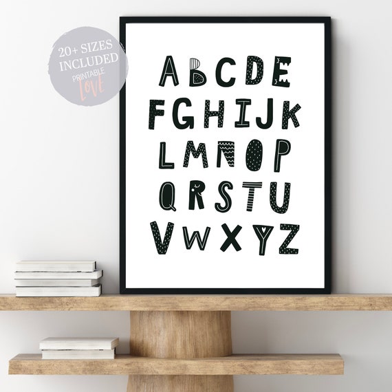 Alphabet Poster Alphabet Print ABC Wall Art ABC Poster | Etsy