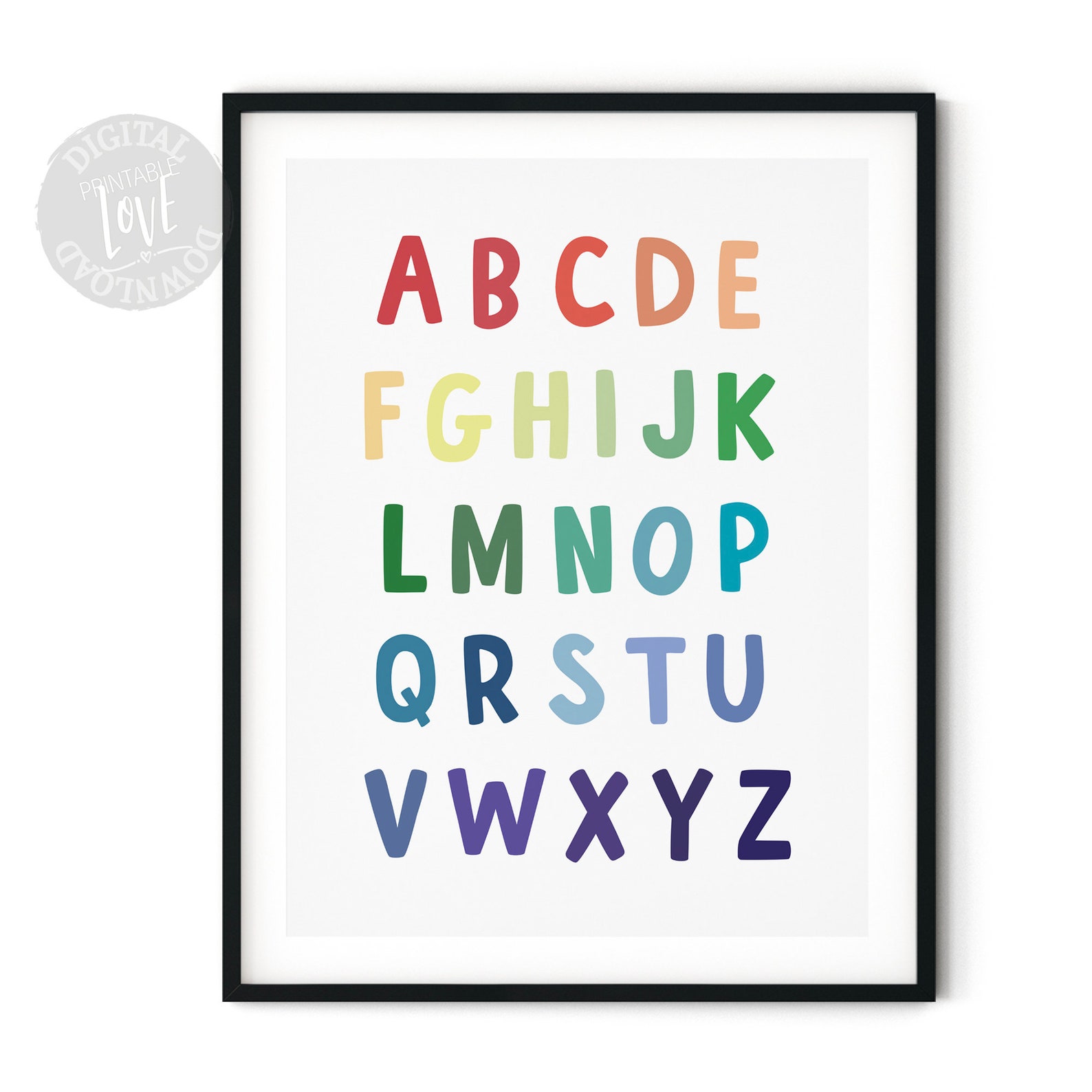 Set of 3 Prints, ABC Printable, Numbers 1-20, Rainbow Print, Alphabet ...