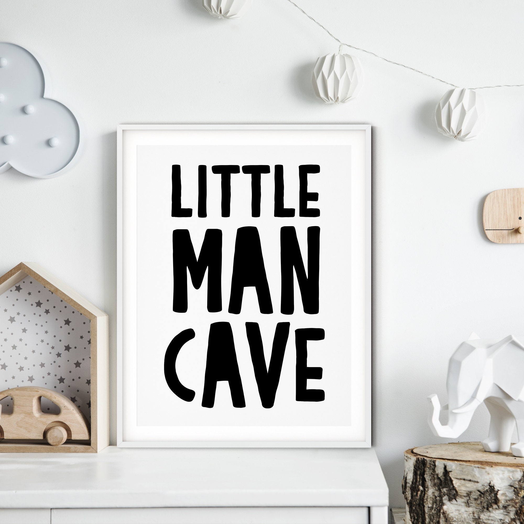 Little Man Cave Printable, Boys Nursery Decor, Nursery Quote, Kids Room ...