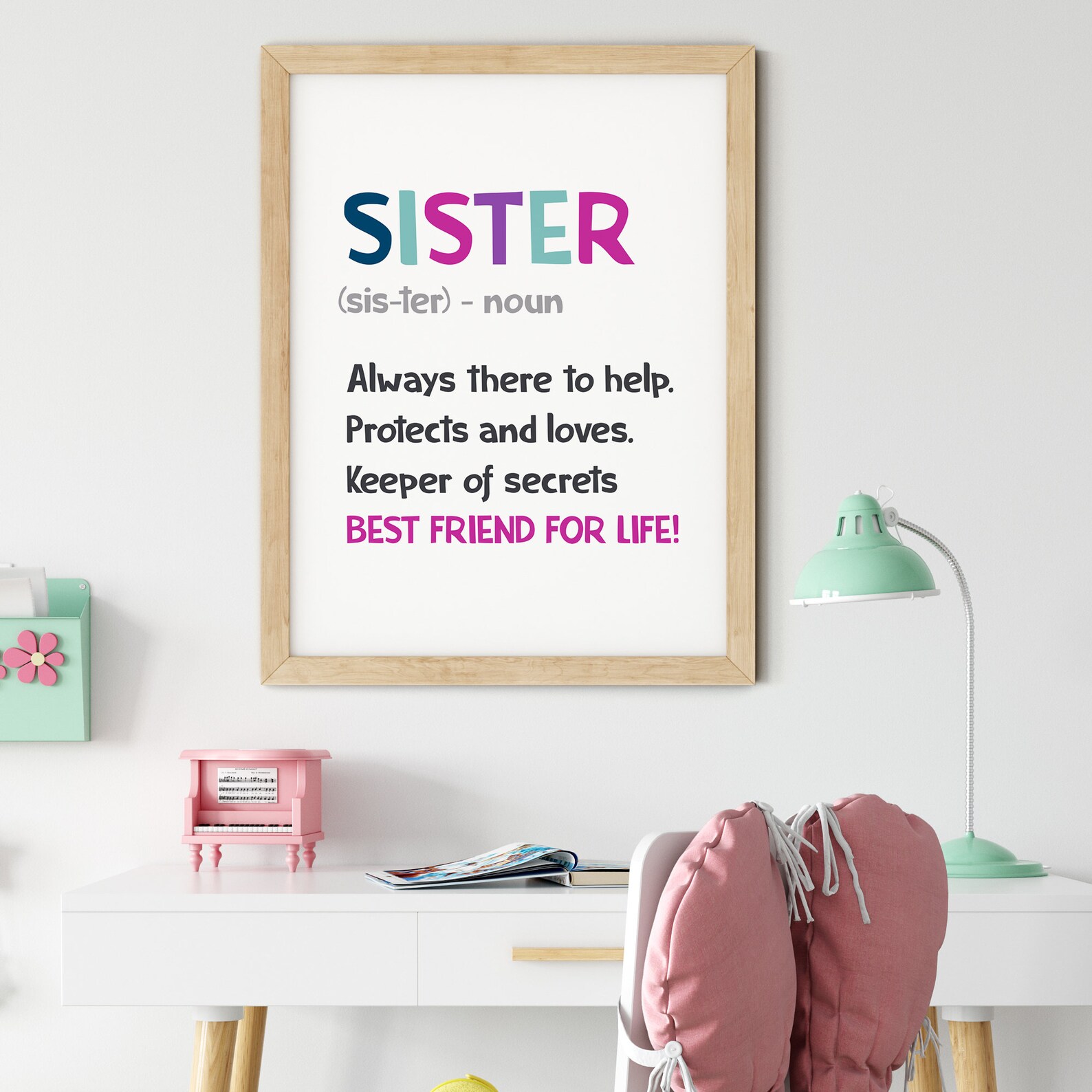 Sister Definition Sign Kids Room Definition Wall Art Sisters - Etsy