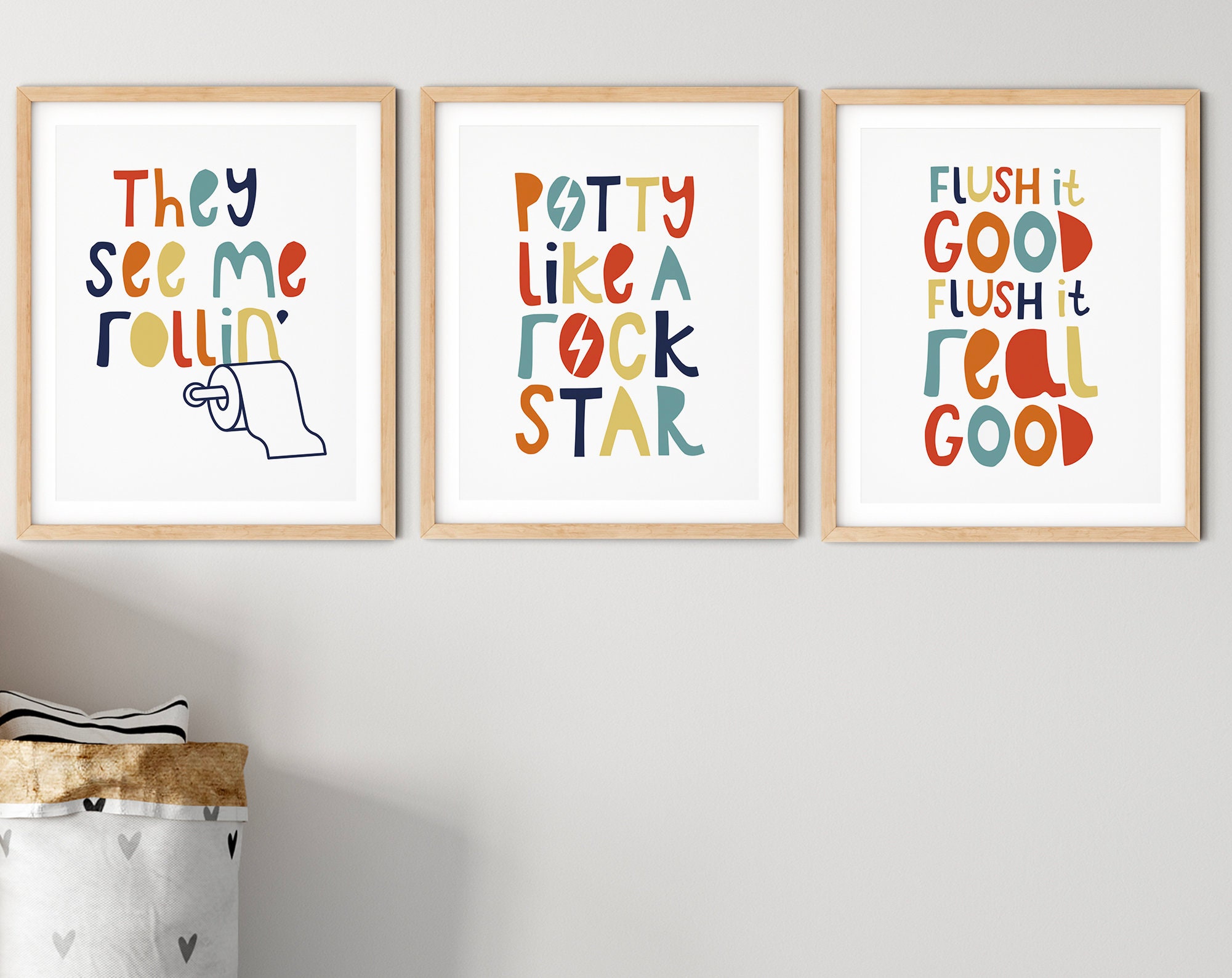 Printable Kids Toilet Signs Kids Bathroom Wall Art Kids | Etsy