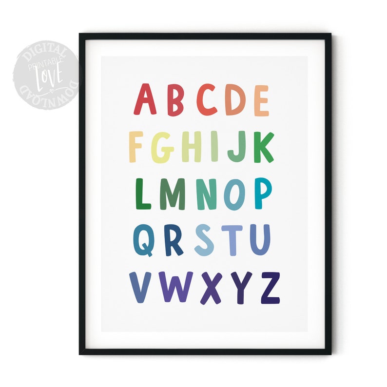 Set of 3 Prints ABC Printable Numbers 1-20 Sunshine Print | Etsy