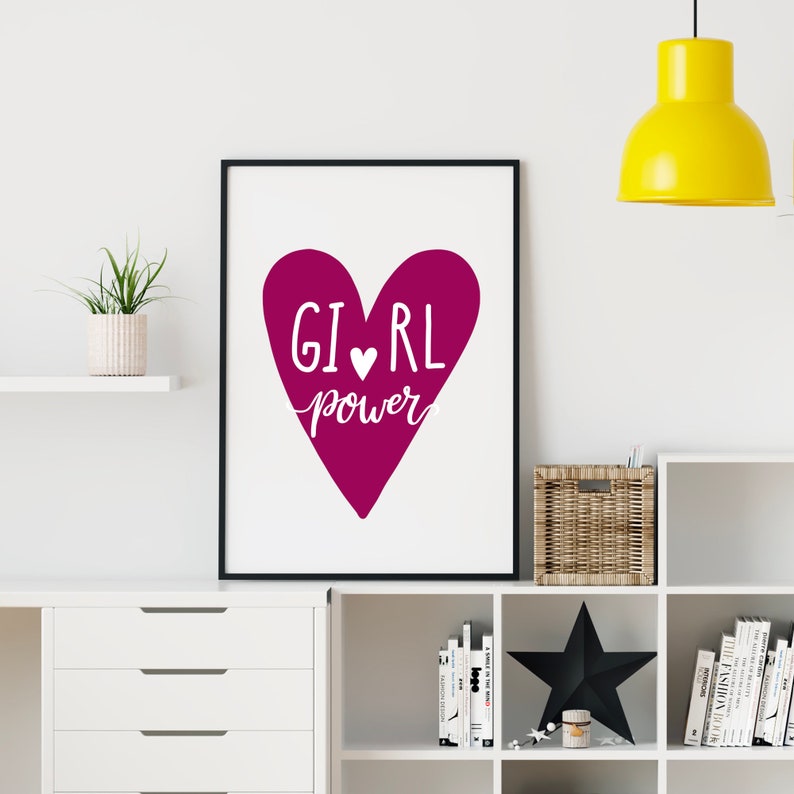 Girl Power Print, Girl Power Printable, Girls Room Decor, Girls Wall ...