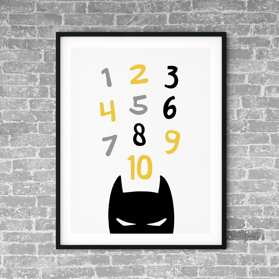 Batman Numbers Print Batman Printable Art Boys Room | Etsy