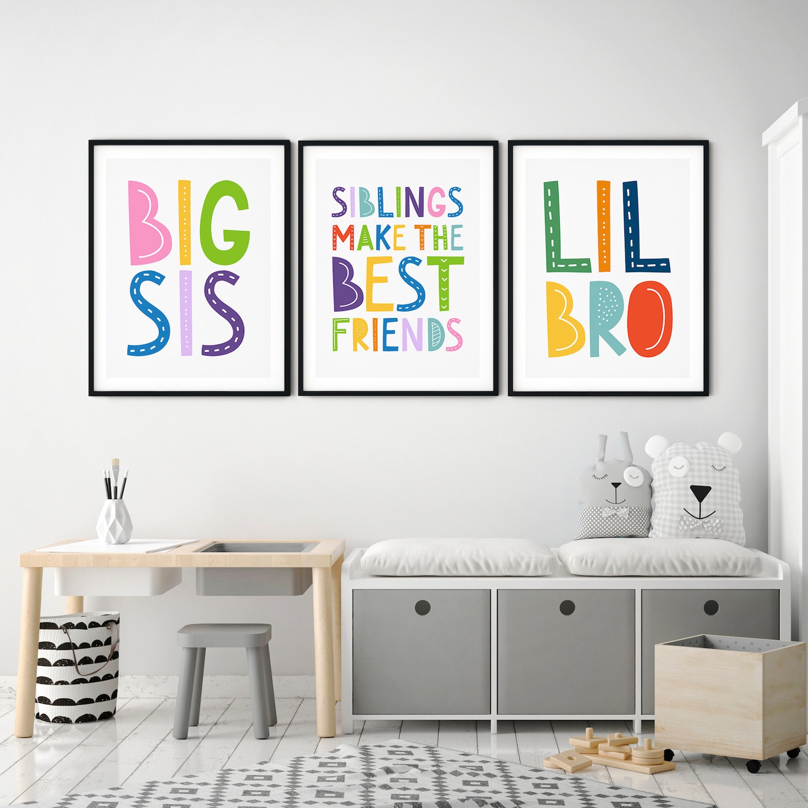 Set of 3 Siblings Printable Art: Big Sis, Siblings Make the Best ...