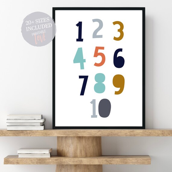 123 Numbers Print Numbers Printable Educational Poster | Etsy