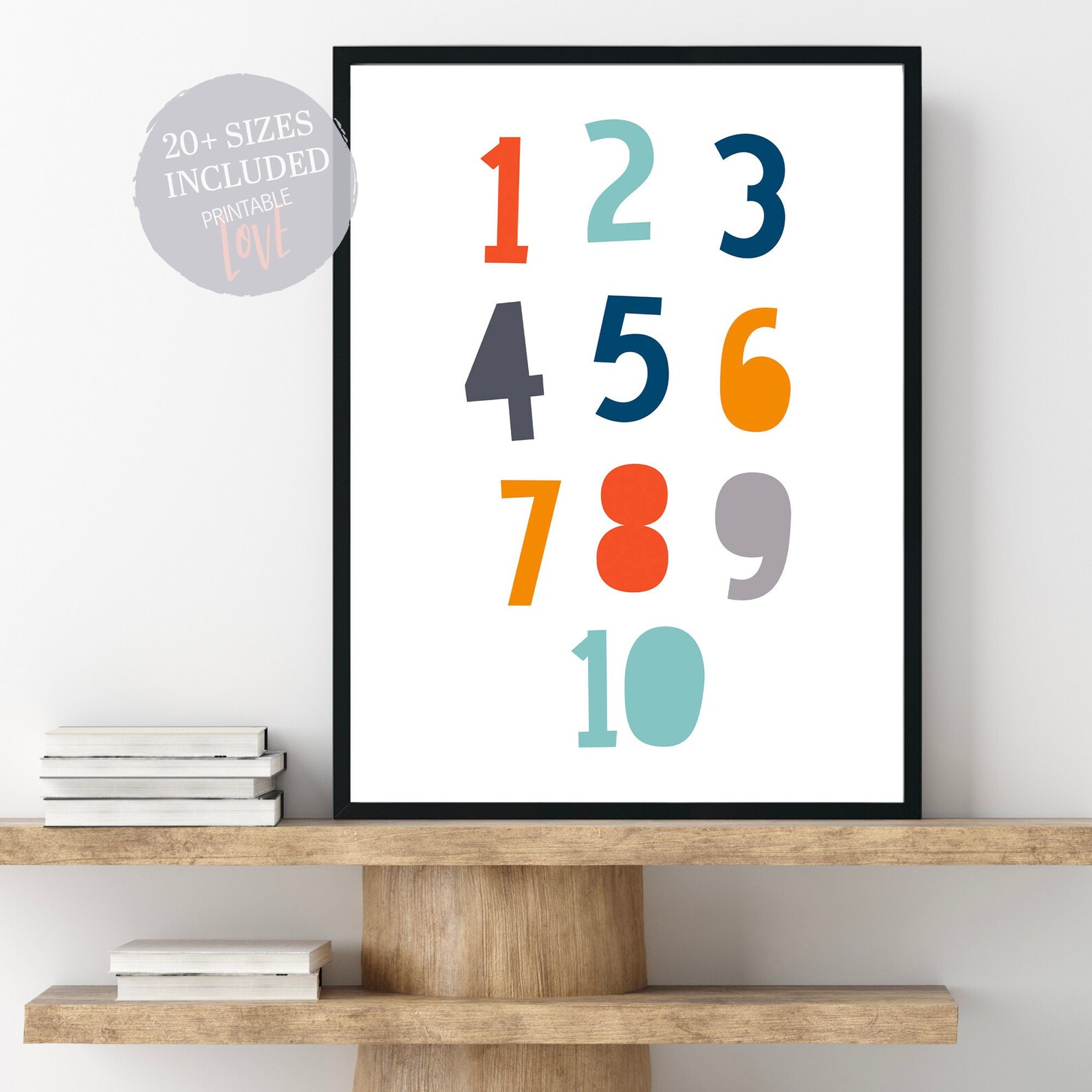 123 Numbers Print Numbers Printable Educational Poster - Etsy